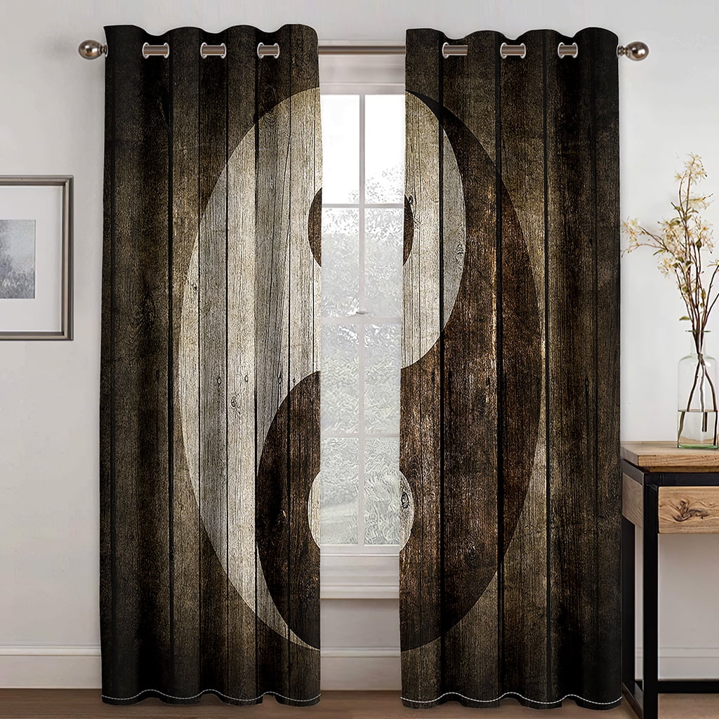 3D Black and White Tai Chi Bagua Design Curtains Taoist Culture Lovers ...
