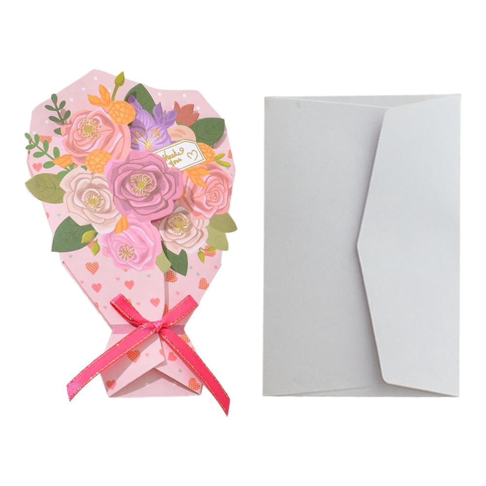 3D Blessing Bouquet Card Thank You Gifts Mother's Day Greeting Card ...