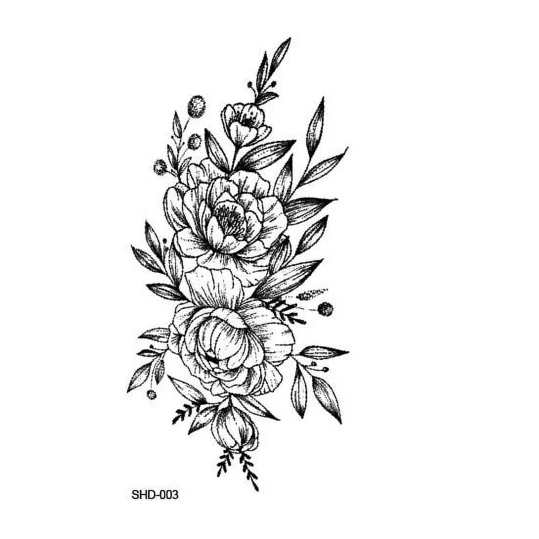 3D Blossom Lady Shoulder Tatoos Leaf DIY Costom Sexy Arm Chains Pattern ...