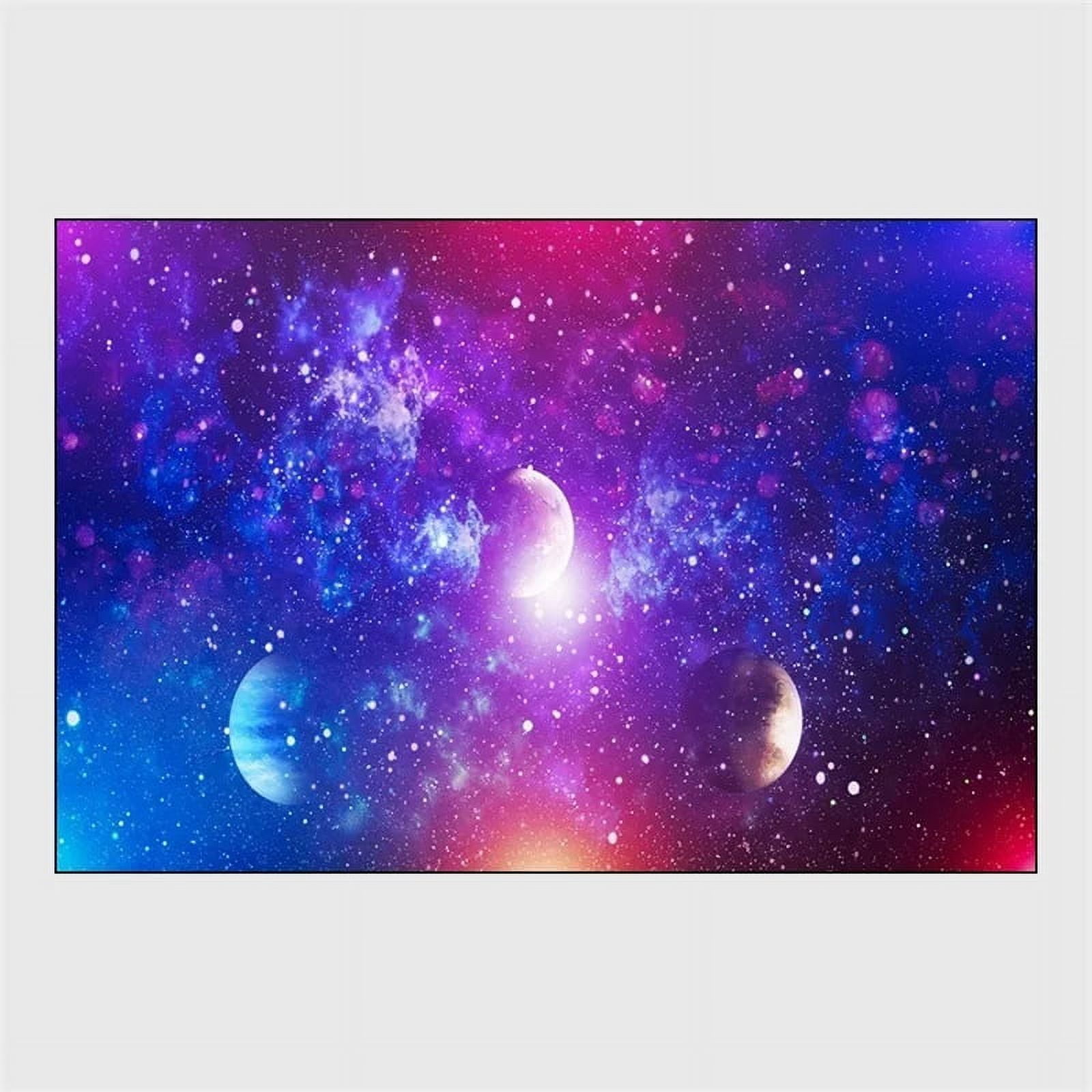 3D Blue Star Sky Carpet for Kids Room Soft Polyester Bedside Mat Space ...