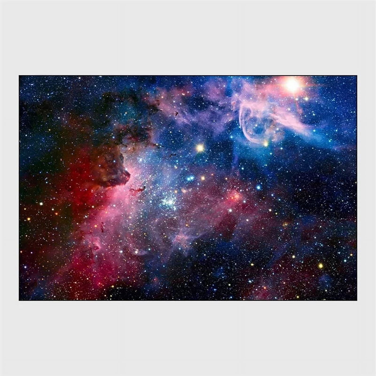 3D Blue Star Sky Carpet for Kids Room Soft Polyester Bedside Mat Space ...