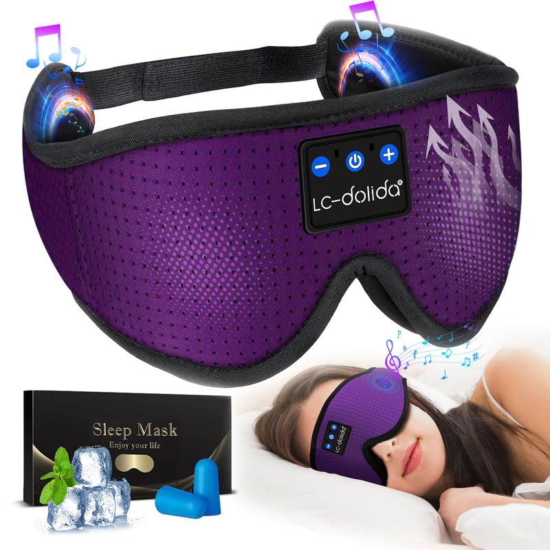 3D Bluetooth Sleep Mask with Headphones, Wireless Music Sleep Headband ...