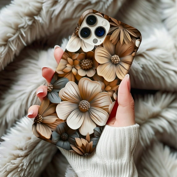 3D Boho Earthy Floral Art Mag-Compatible Protective Phone Case 11 12 13 ...