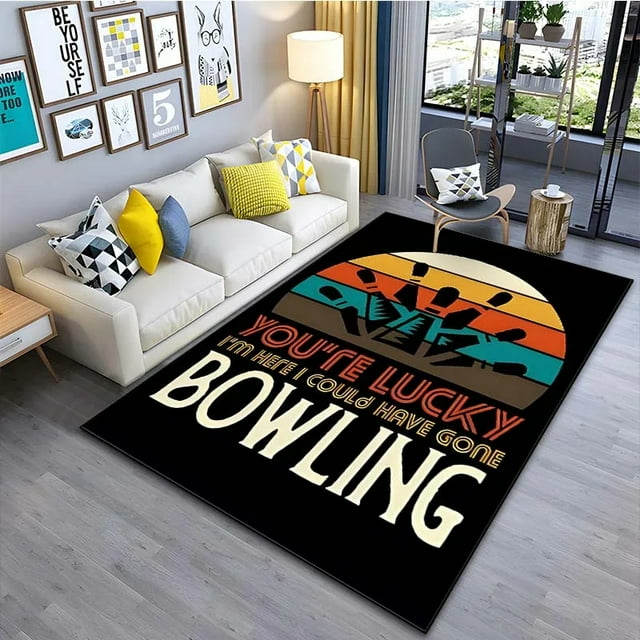 3D Bowling Pattern Carpet Ball Sport Area Rug Living Room Yoga Mats ...