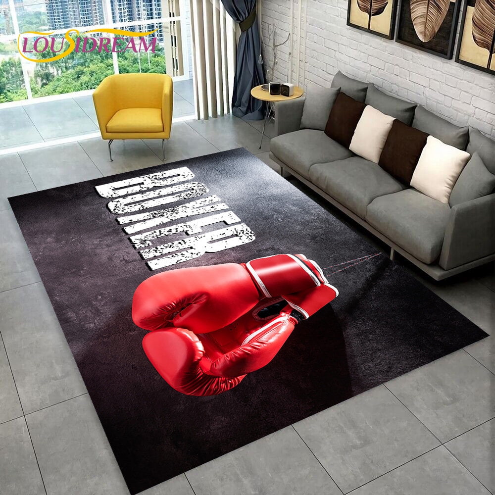 3D Boxing Gloves Boxer Fight Area Rug Large Carpet Rug for Living Room ...