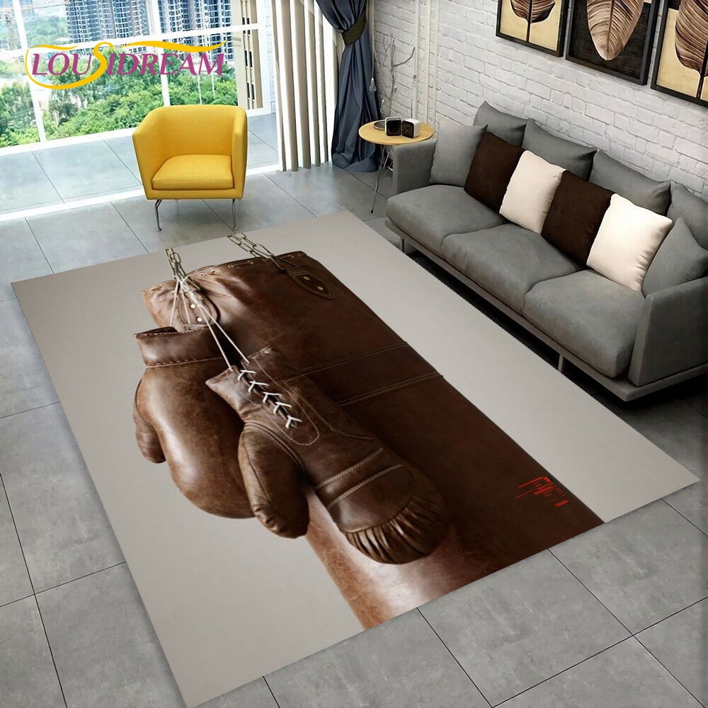 3D Boxing Gloves Boxer Fight Area Rug Large Carpet Rug for Living Room ...