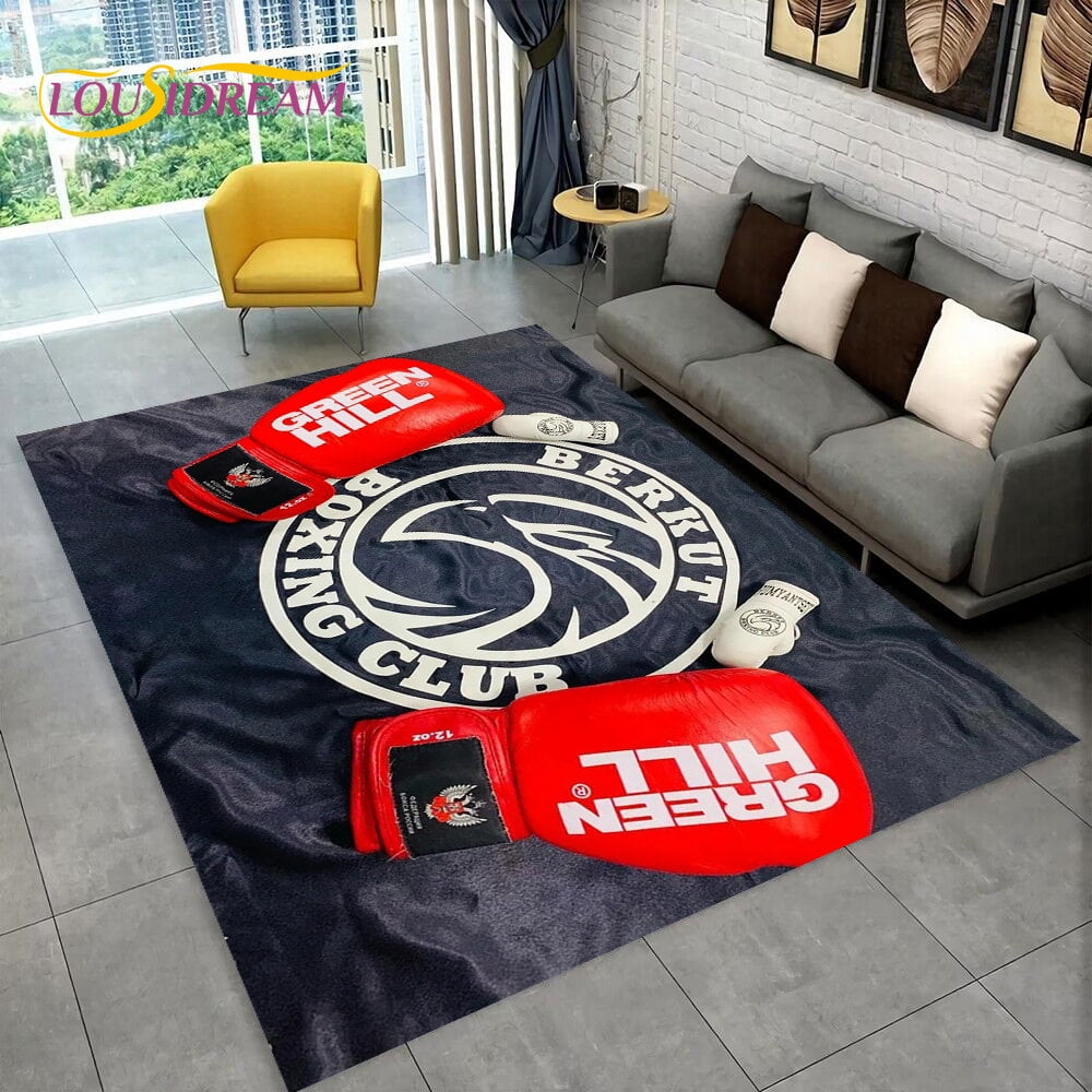 3D Boxing Gloves Boxer Fight Area Rug Large Carpet Rug for Living Room ...