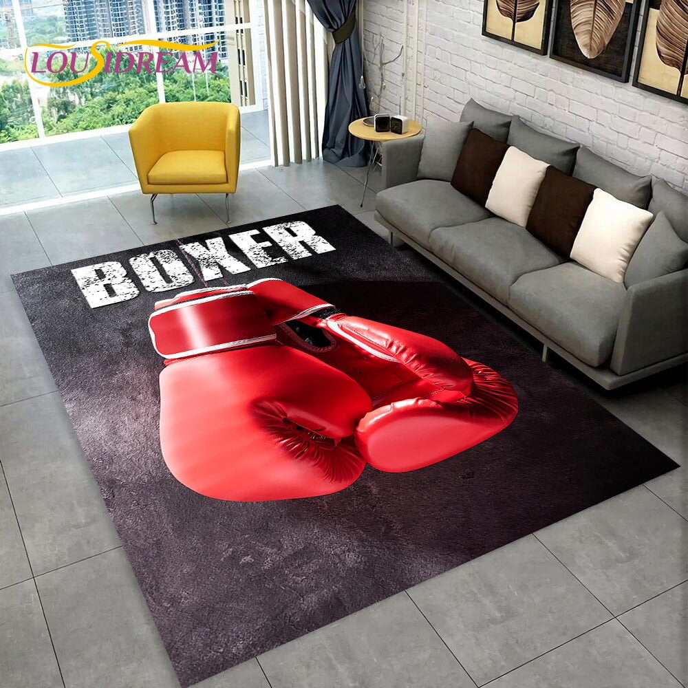 3D Boxing Gloves Boxer Fight Area Rug Large Carpet Rug for Living Room ...