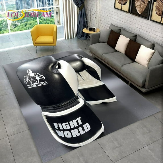 3D Boxing Gloves Boxer Fight Area Rug Large Carpet Rug for Living Room ...