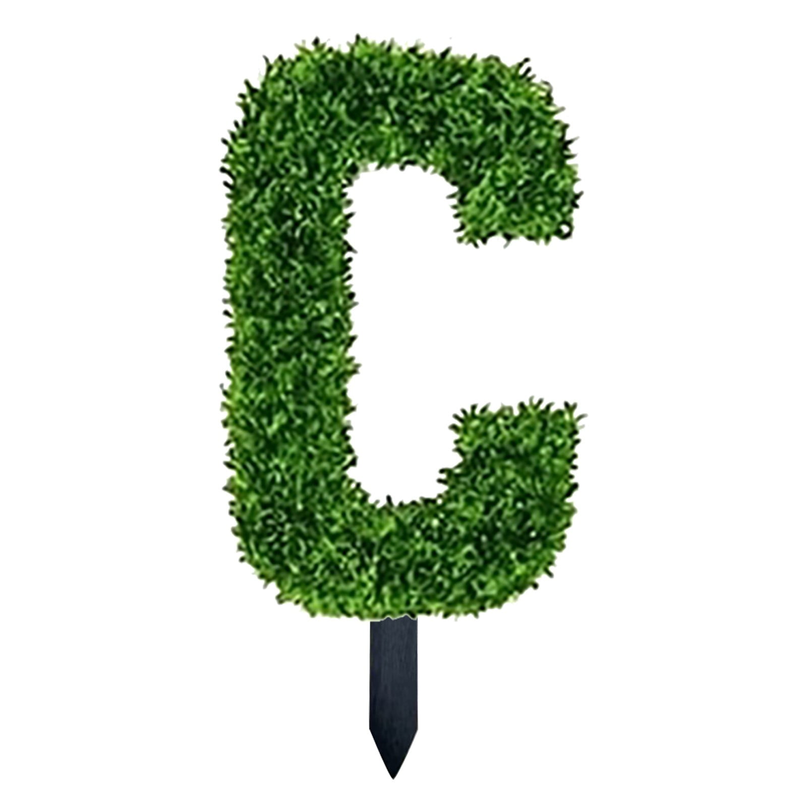 3D Boxwood Word Wall Decor - Artificial Letter Bush with Ground Spike ...