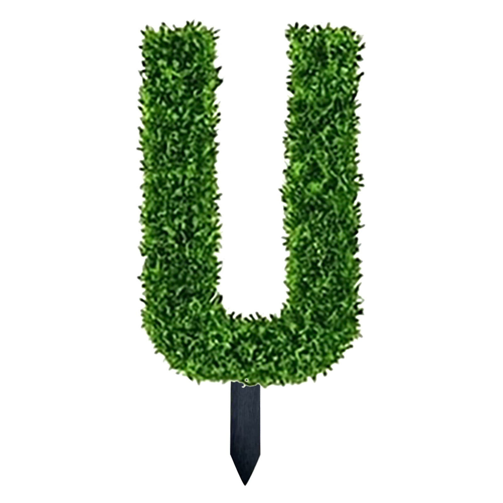 3D Boxwood Word Wall Decor - Artificial Letter Bush with Ground Spike ...
