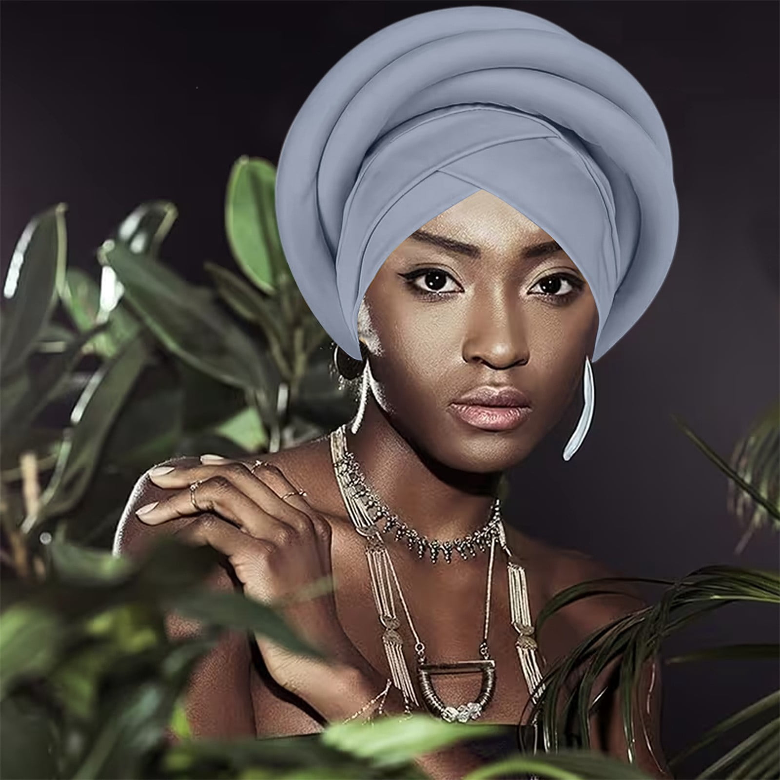 3D Braid Sponge Turban Cap for Women, Pre-Tied Headwrap with Adjustable ...