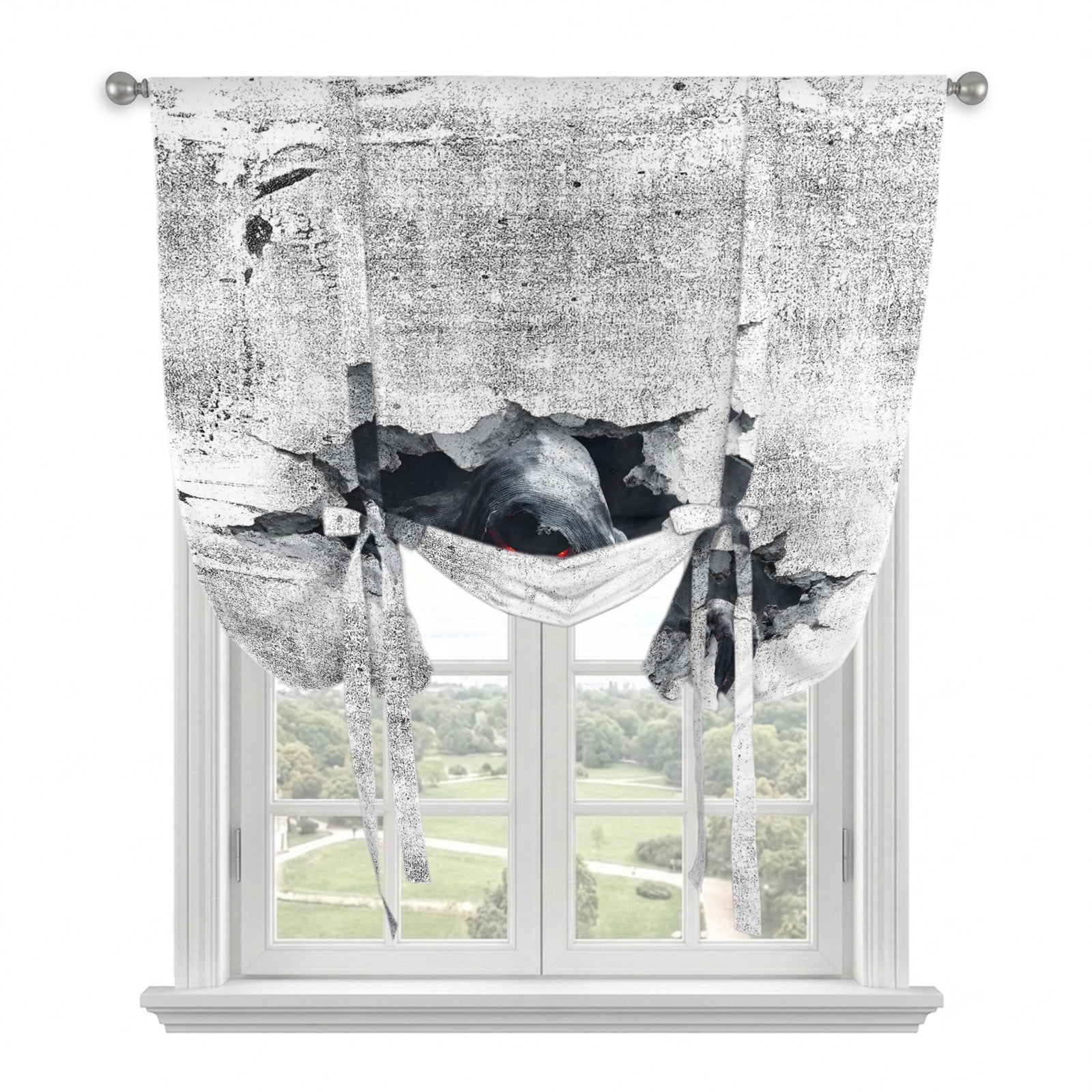 3D Broken Wall Tie Up Curtains for Window, Thermal Insulated Balloon ...
