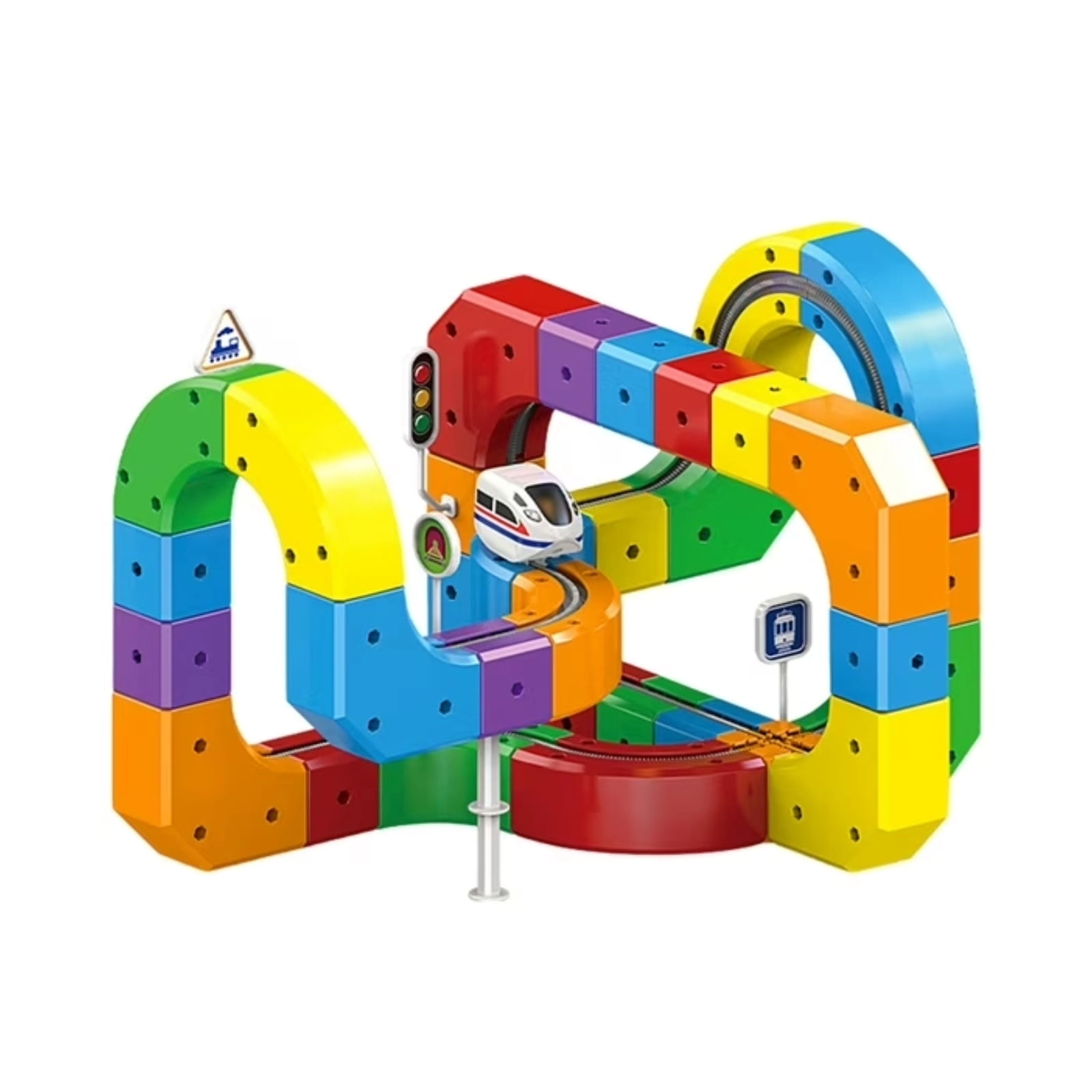 3D Building Cube Track (51pcs) – DIY Race Car Track Building Kits Magical Track Train USB ...