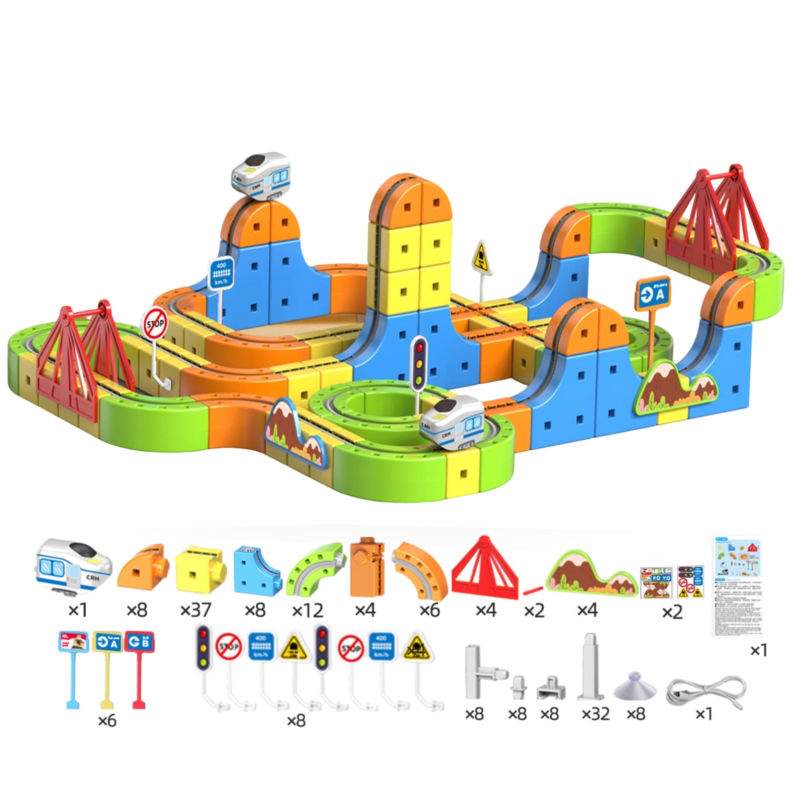 3D Building Cube Track – Magical Track Train USB Rechargeable with ...
