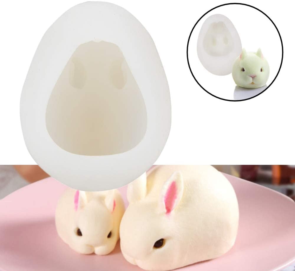 3D Bunny Silicone Mold Rabbit Resin Clay Chocolate Candy Mold, 3D Bunny Silicone Chocolate Mold ...