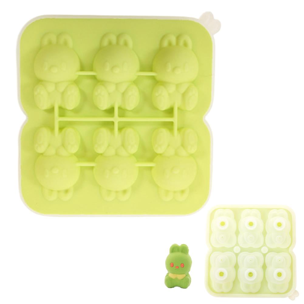 3D Bunny Silicone Mold, Single 6-Cavity Baby Food Prep Tray with Funnel ...