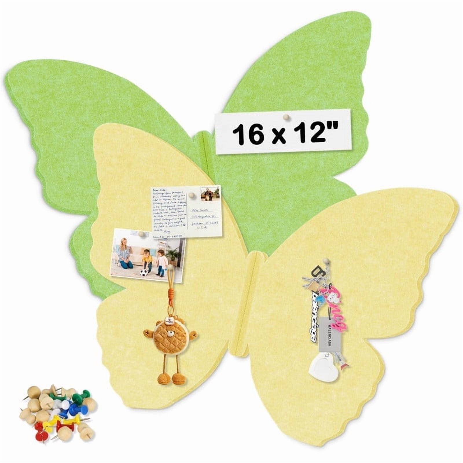 3D Butterfly Cork Board 16"x12" Foldable Felt Bulletin Boards Paste ...