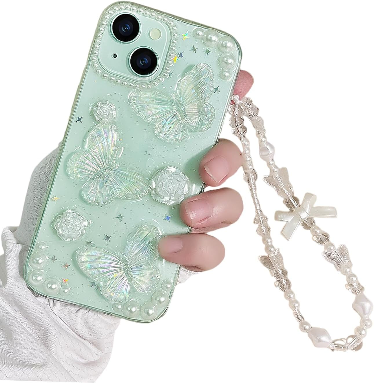 3D Butterfly Floral Clear Case，Aesthetic Design for Women, Teen Girls ...