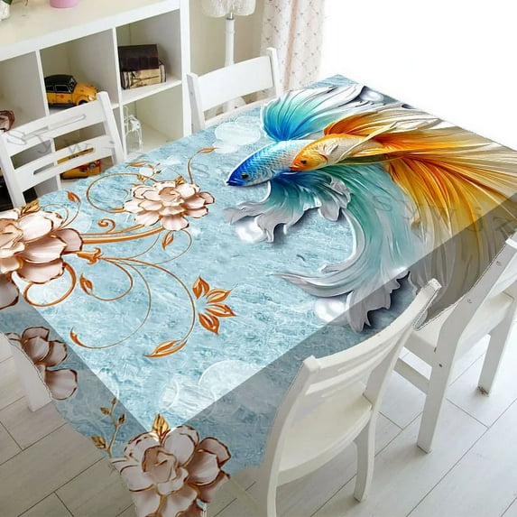 3D Butterfly Flower Print Square Rectangular Tablecloth Wedding ration ...