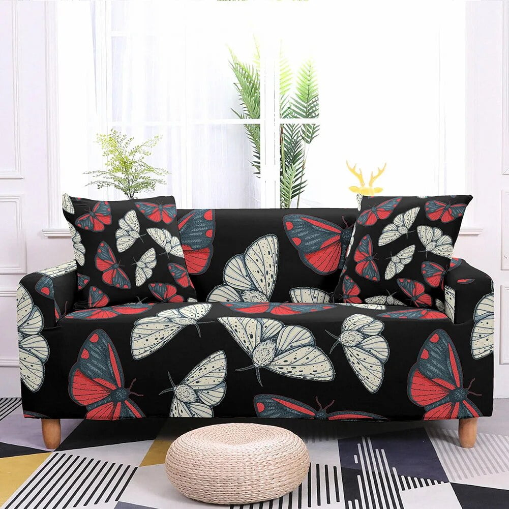 3D Butterfly Print Sofa Cover 1/2/3/4 Seater Couch Cover For Living ...