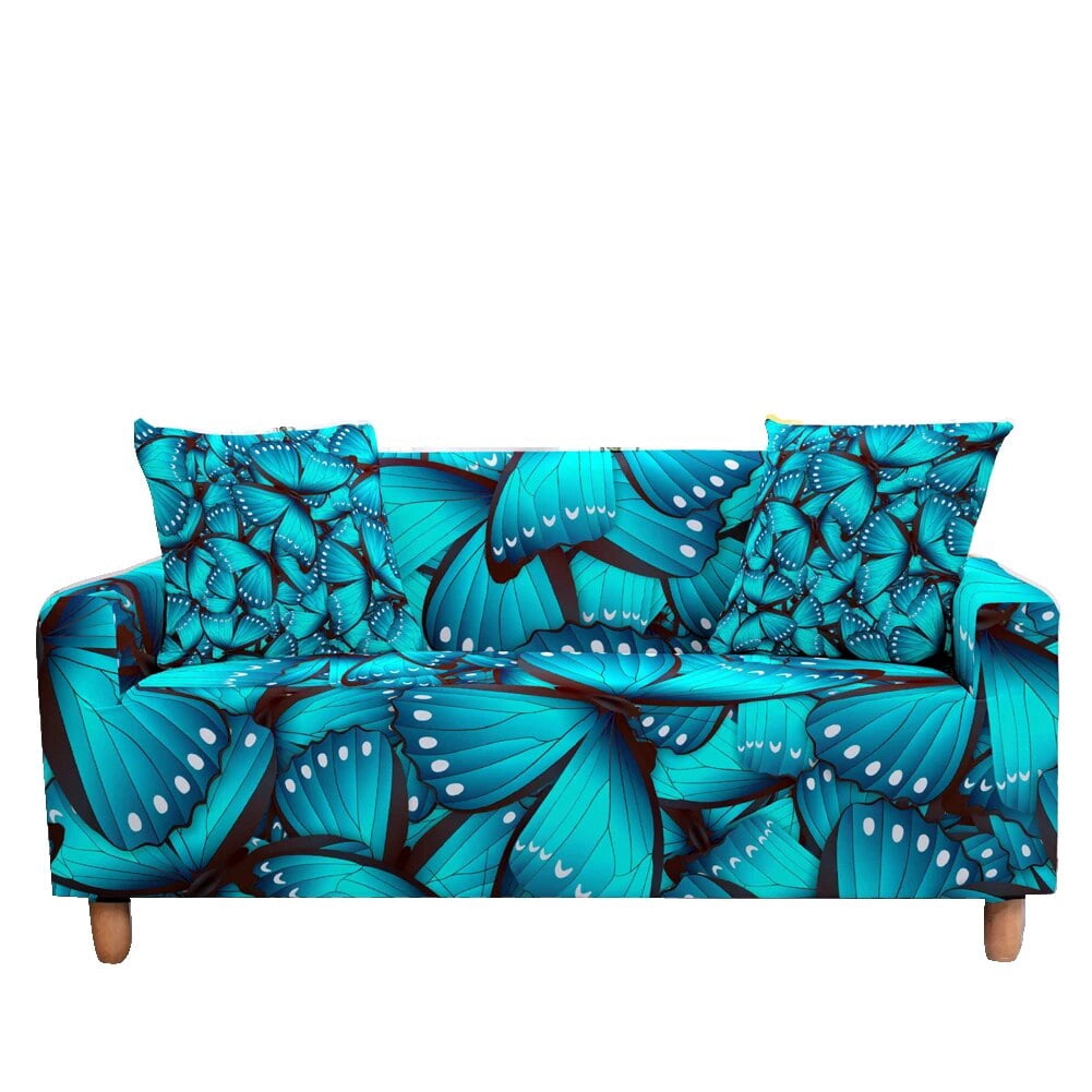 3D Butterfly Sofa Cover for Living Room Stretch Slipcovers Sectional Couch Cover 3 Seater funda ...