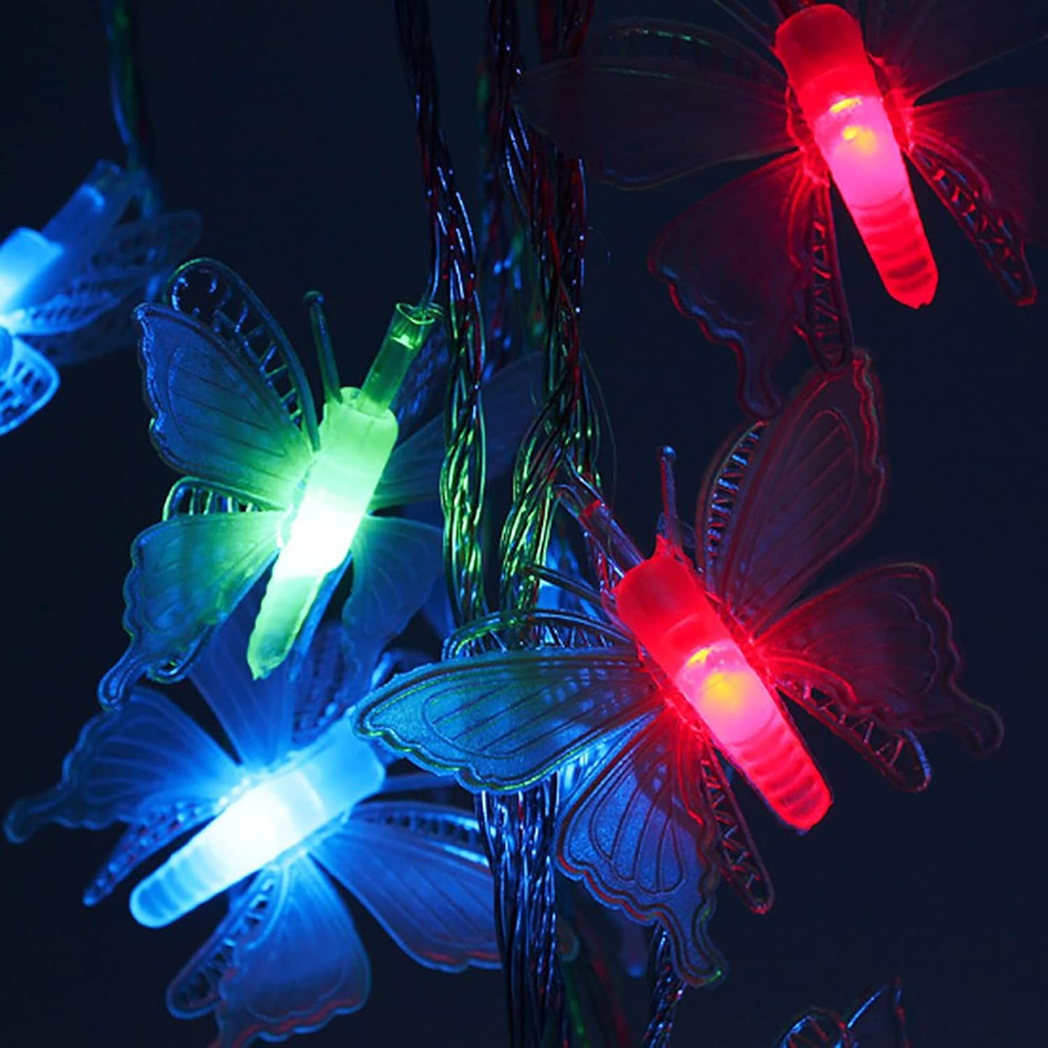 3D Butterfly String Lights Battery Operated Summer Fairy Light ...