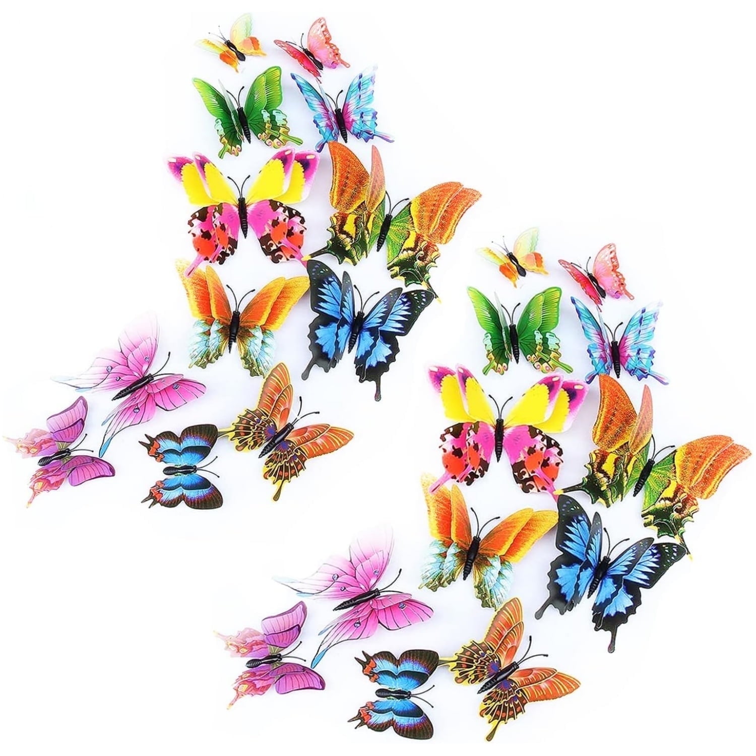 3D Butterfly Wall Decor, 24 Pcs Butterfly Decorations, Adhesive ...
