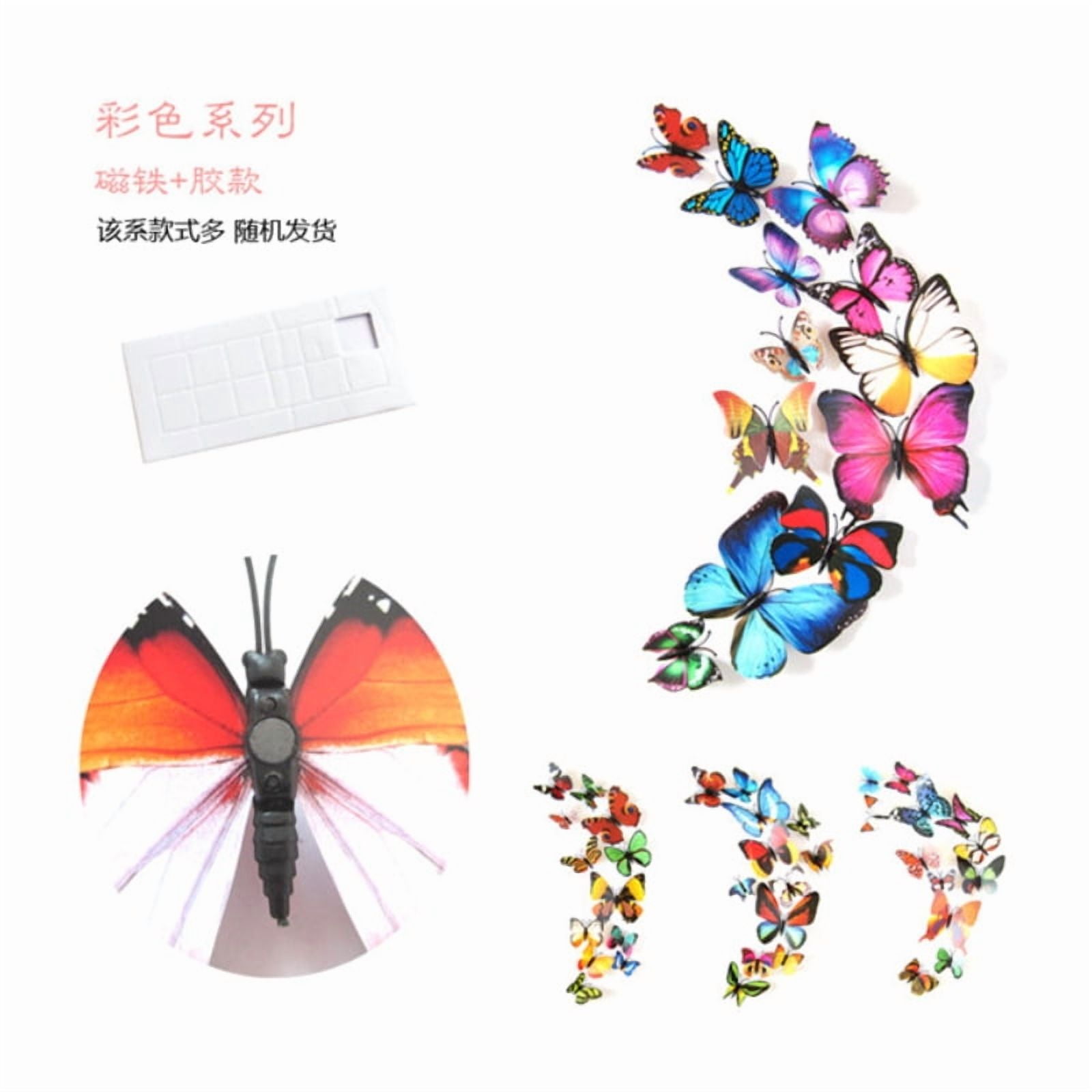 3D Butterfly Wall Decoration Refrigerator Magnet Set Of 12 Colorful ...
