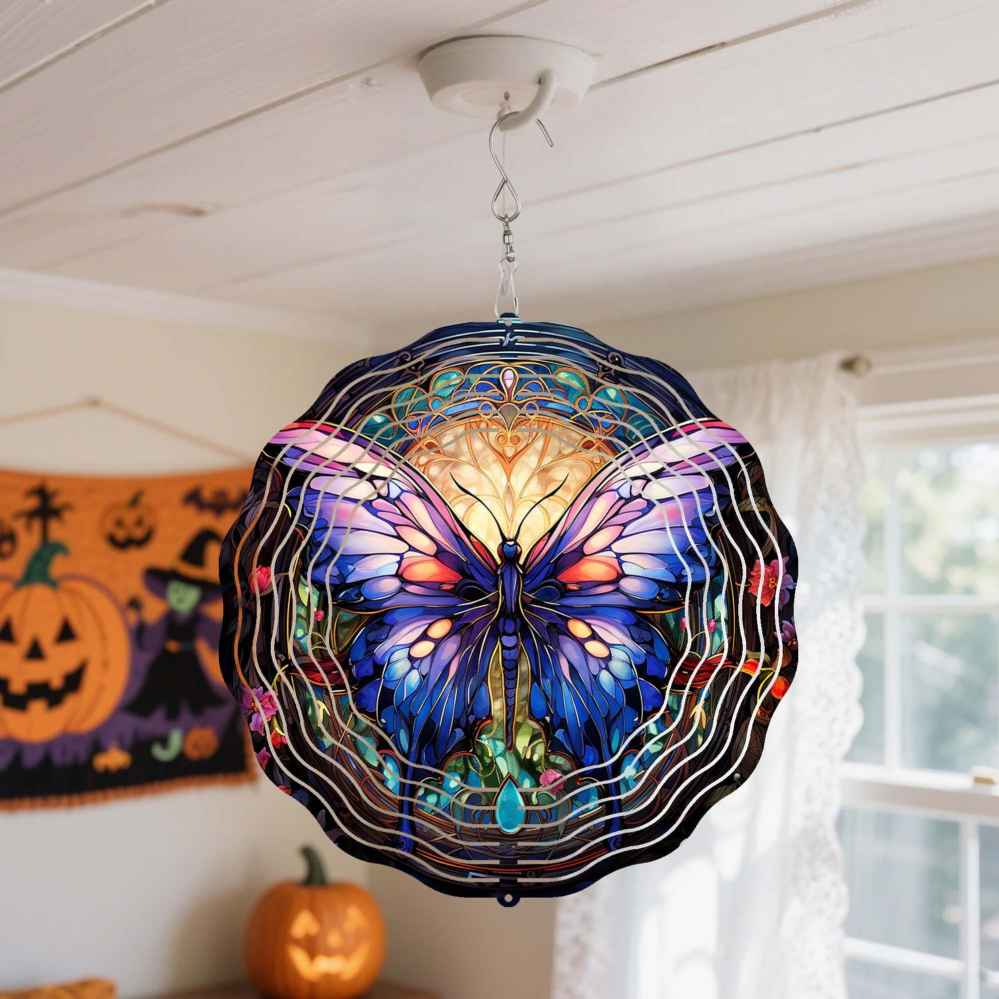 3D Butterfly Wind Chime - Vibrant Wind Spinner, 360-Degree Rotating ...