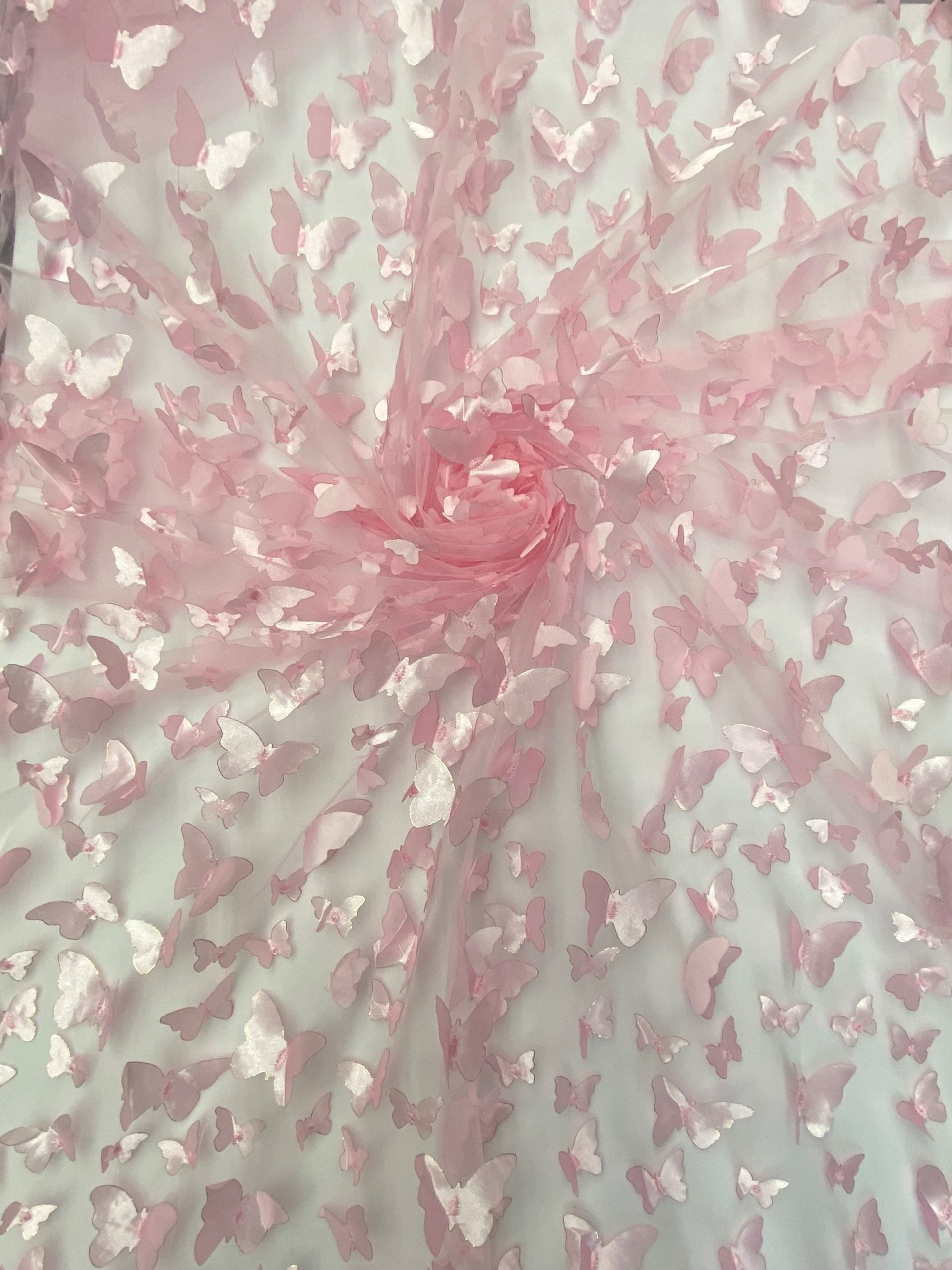 3D Butterfly on 2-Way Stretch Mesh Lace, Sells by the Yard from Sal Tex ...