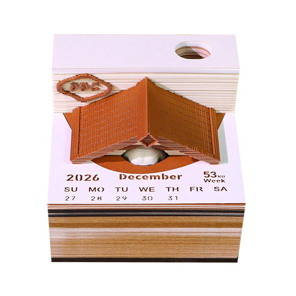 3D Calendar 2026,Desk Time Piece Calendar 2026,3D Memo Pads C alendar ...