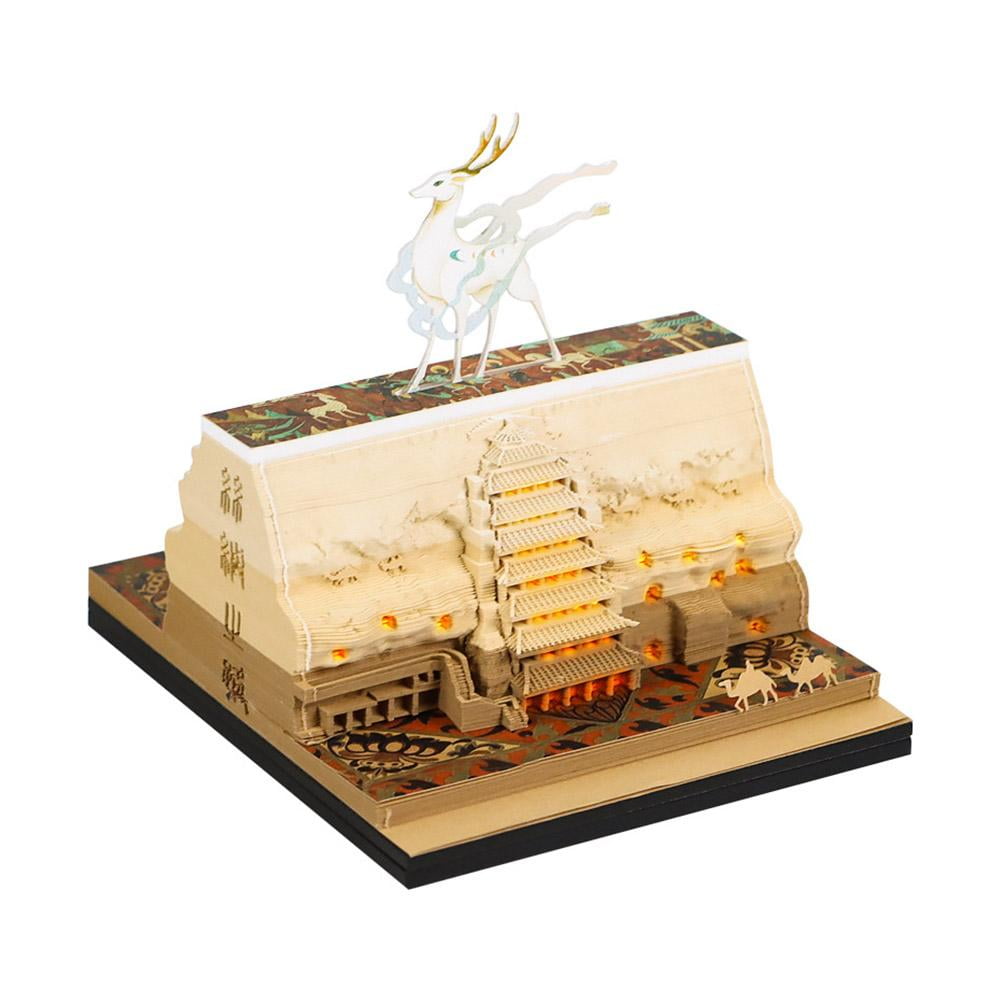 3D Calendar 2026,Desk Time Piece Calendar 2026,Double-Sided 3D Dunhuang ...