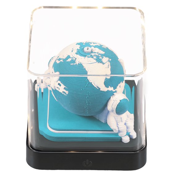 3D Calendar 2026 with LED Light Tear Away Paper Art Notepad Desk Time ...