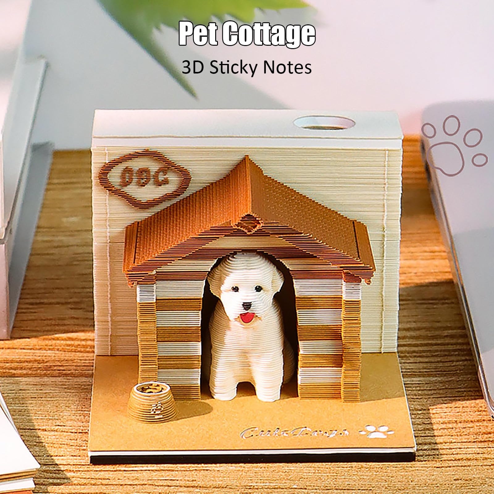 3D Calendar - Dog Time Piece Calendar 2025 Tear Away Calendar Panoramic ...