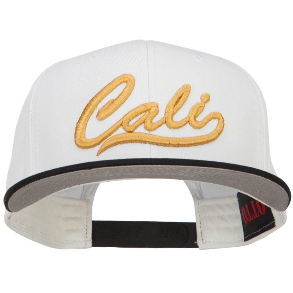 3D Cali Embroidered Two Tone Snapback Cap - Black White OSFM - Walmart.com