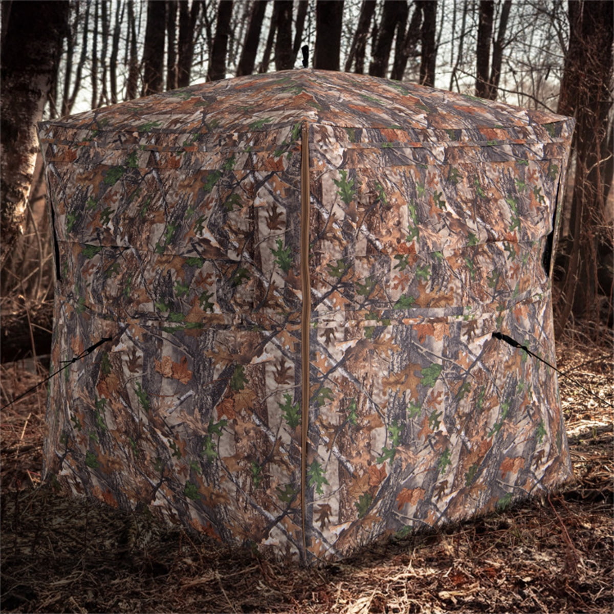 3D Camo Hunting Tent with One-Way Visibility - Waterproof Ground Blind ...