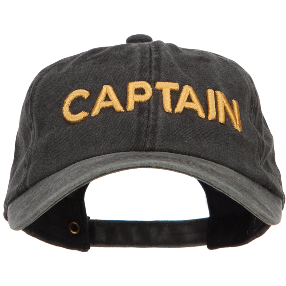 3D Captain Embroidered Washed Buckle Cap - Black OSFM - Walmart.com