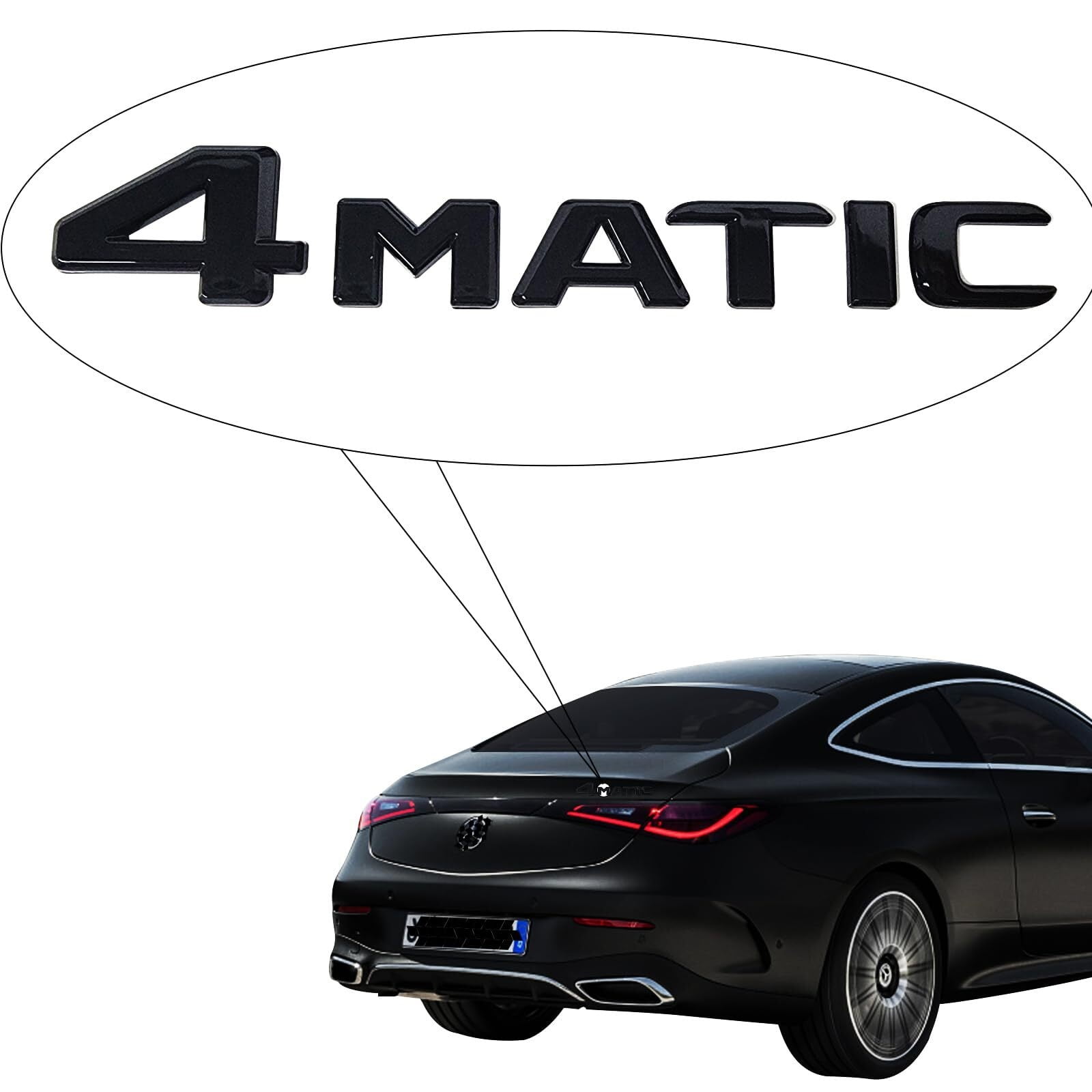 3D Car 4MATIC Logo ABS Letter Emblem Decal for Car Side Fender Rear ...