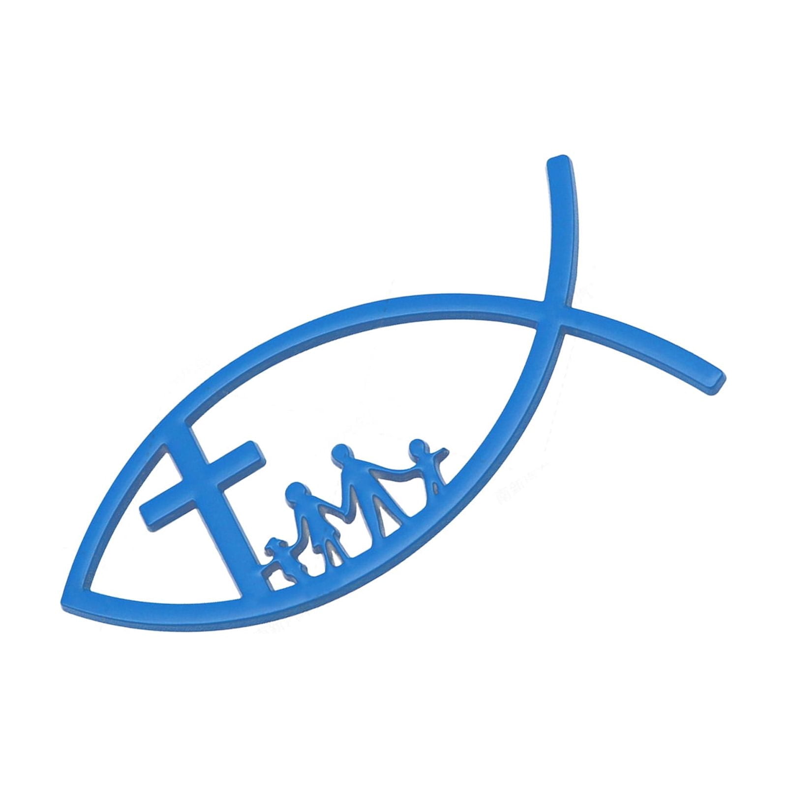 3D Car Fish Decal Sticker Automotive Fish Badge Christian Fish Emblems ...