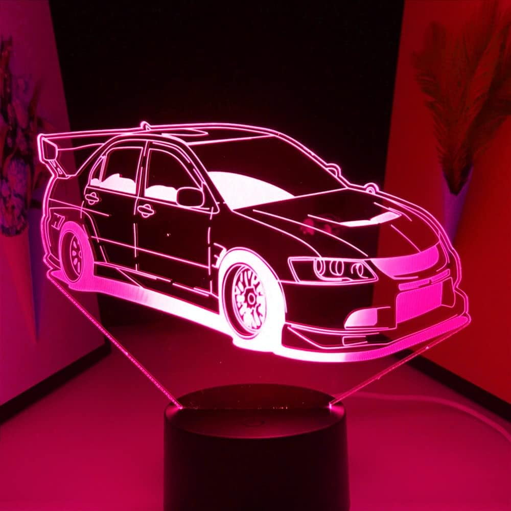 3D Car Night Light Led Touch Switch Decor Table Desk Optical Illusion ...