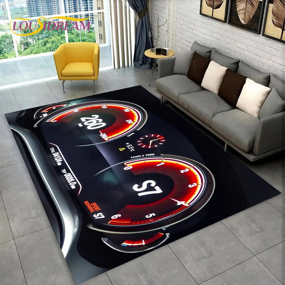 3D Car Racing Dashboard Area Rug Large Carpet Rug for Living Room ...