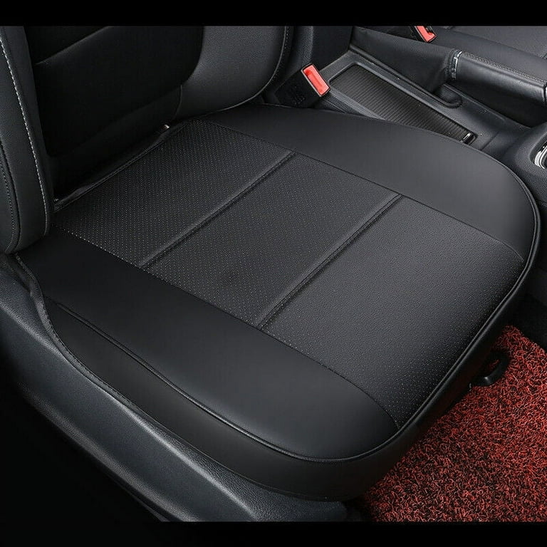 3D Car Seat Cover Pad Mat Universal Ultra Luxury PU Leather Front Seat Protector Full Surround for Auto Chair Cushion Black