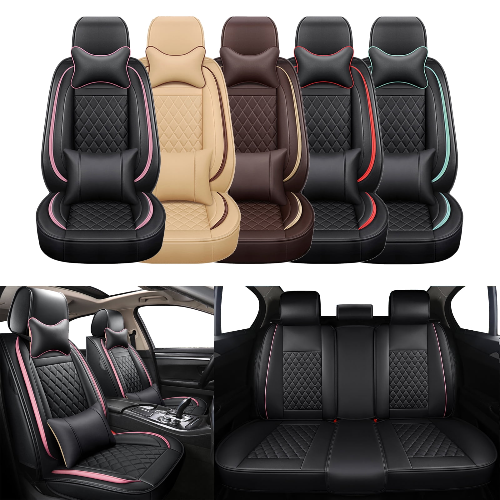 3D Car Seat Covers For 2000-2024 Lexus RX400h ES350 5 Seats Deluxe PU ...