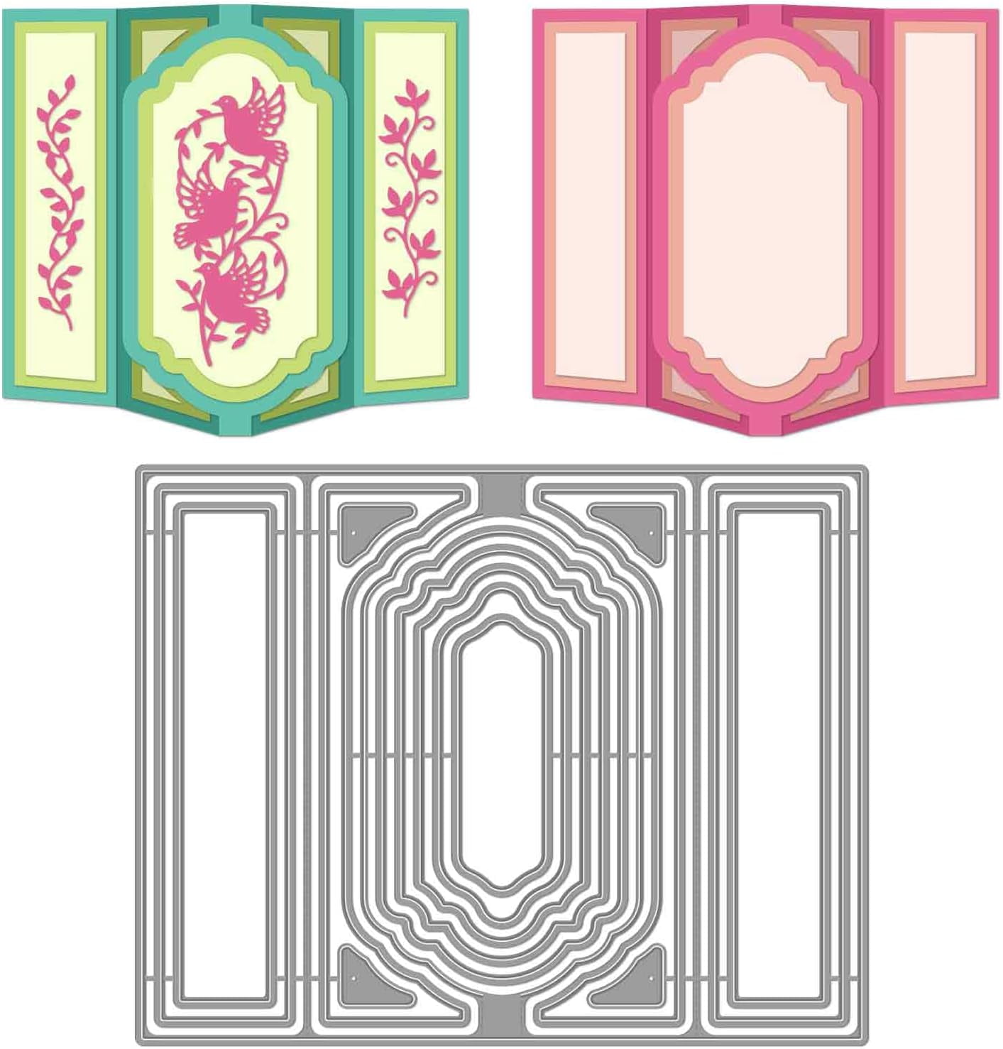 3D Card Shape Cut Dies Irregular Rectangle Background Cutting Die ...