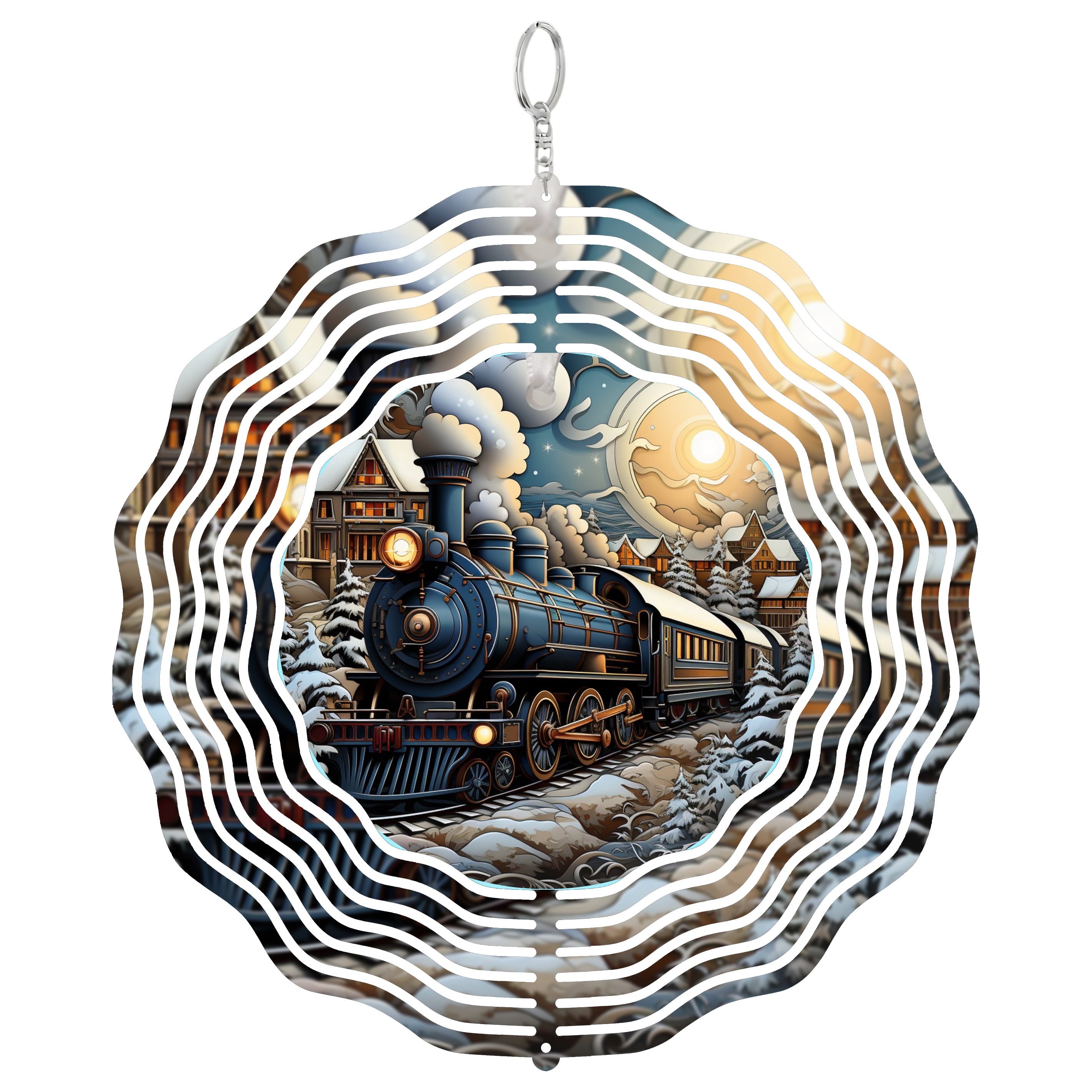 3D Cardinal Bird Winter Scene 3D Wind Spinner Stainless Steel Kinetic ...