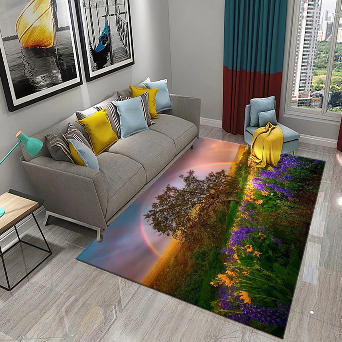 3D Carpet Natural Scenery Printing Carpet Living Room Large Area ...