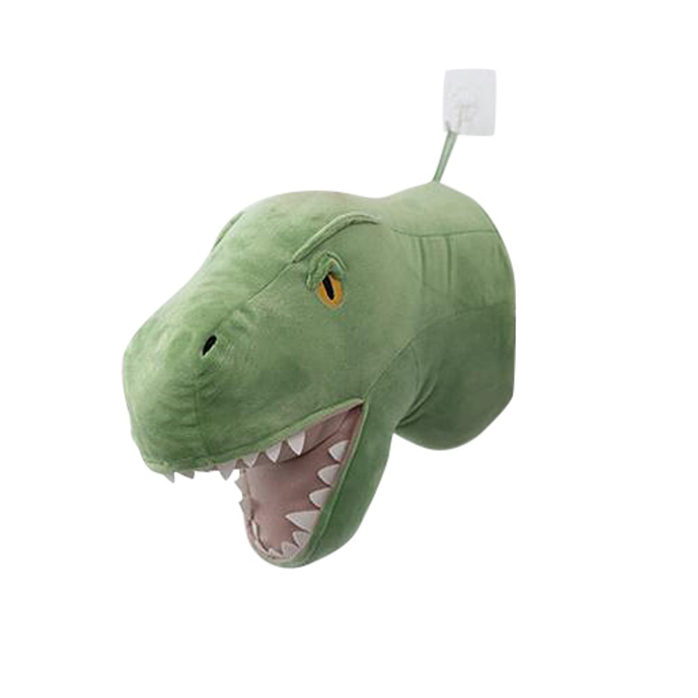 3D Cartoon Animal Head Dinosaur Stuffed Plush Toy Head Hanging Wall ...