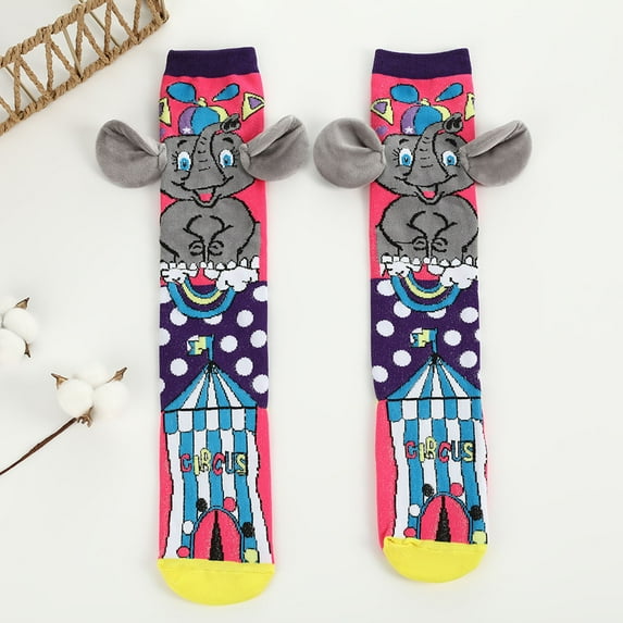 3D Cartoon Animal Socks Plush Ear Design Socks Set Cute Animal Pattern ...