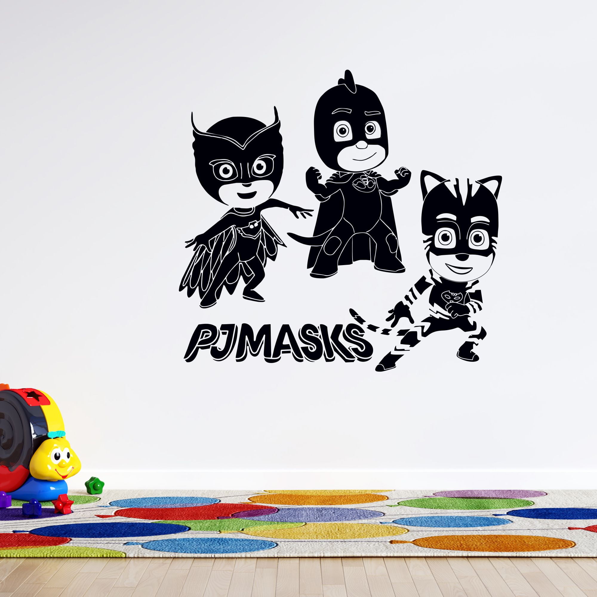 3D Cartoon Animation PJ Masks Wall Decal - Vinyl Catboy Owlette And ...